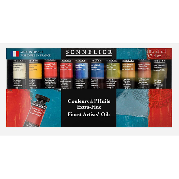 Sennelier Extra Fine Oil paint set - 10 x 21 ml Extra Fine Oil Colour tube