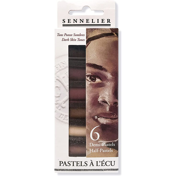 Sennelier Cardboard box - 6 1/2 pastel "à l’écu" - Dark Skin Tones