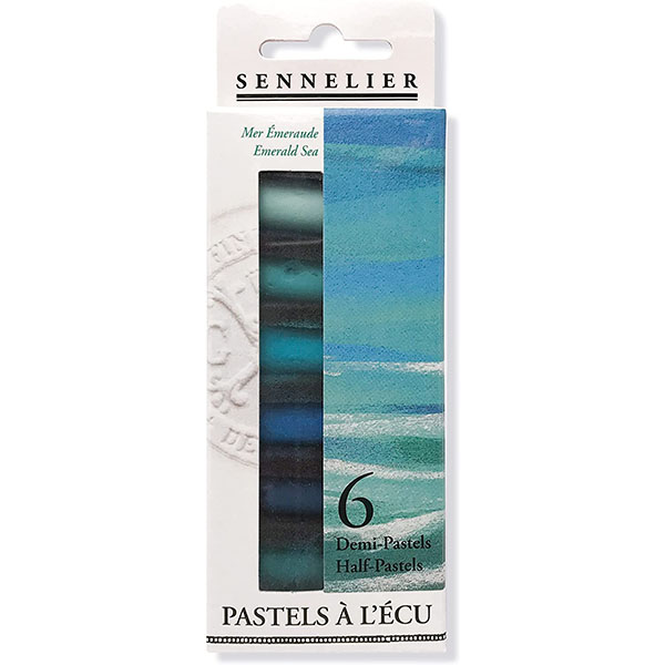 Sennelier Cardboard box - 6 1/2 pastel "à l’écu" - Emerald Sea