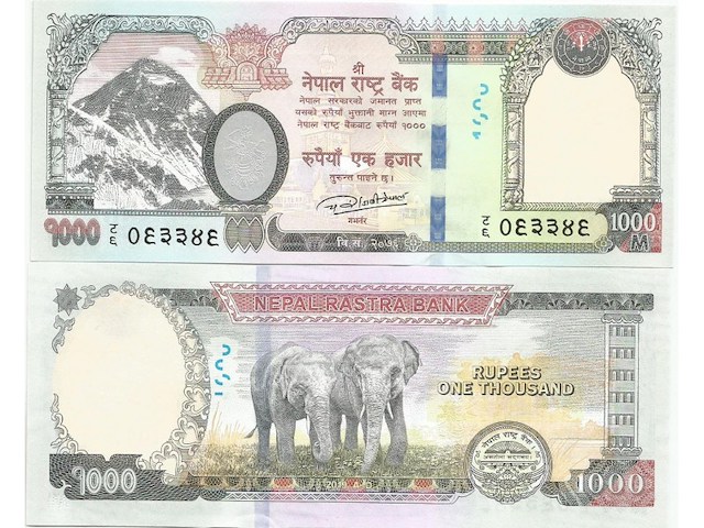 Nepal 1000 rupees 2019. UNC