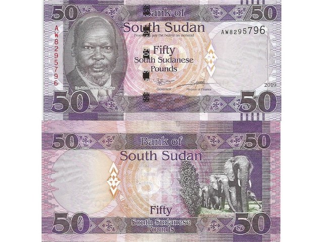 South Sudan 50 pounds 2019. UNC