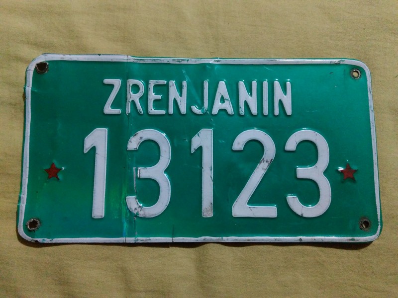 Registarska tablica Zrenjanin