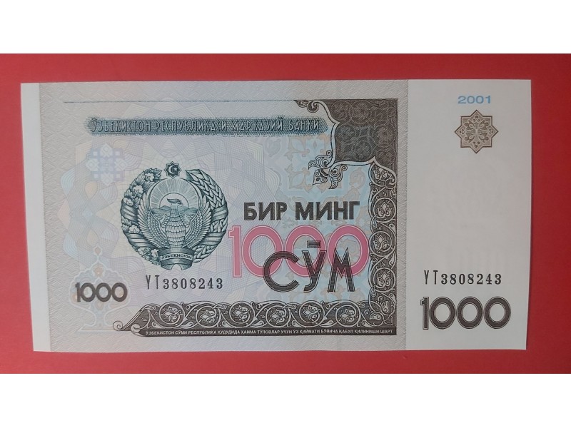 1.000 sum 2001 god Uzbekistan UNC