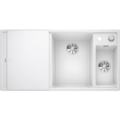 BLANCO AXIA III 6 S P.C. Silgranit PuraDur sudopera, 1000x510mm, bela 523477, gratis visenamenska inox posudica, staklena daska