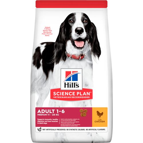 Hill's Science Plan Adult Medium piletina, potpuna suva hrana za odrasle pse srednje - velikih rasa 14kg