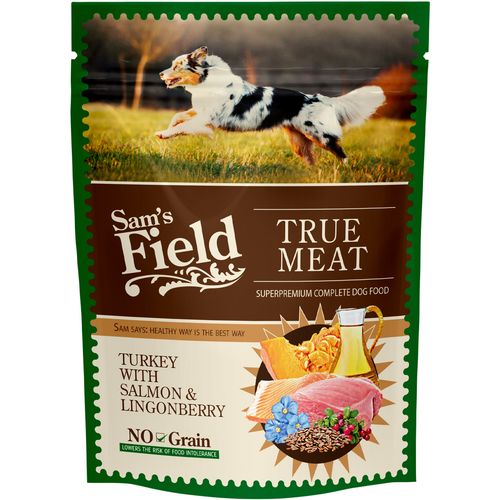 Sam's Field Dog Vrećica Adult ćuretina, losos i brusnica, potpuna vlažna hrana za odrasle pse 260g