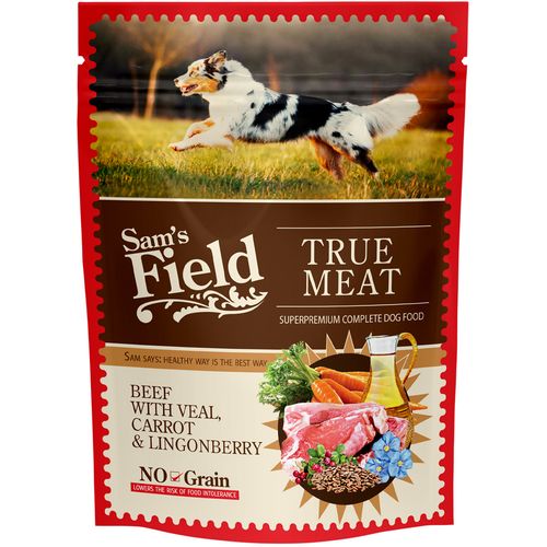 Sam's Field Dog Vrećica Adult govedina, teletina, šargarepa i brusnica, potpuna vlažna hrana za odrasle pse 260g