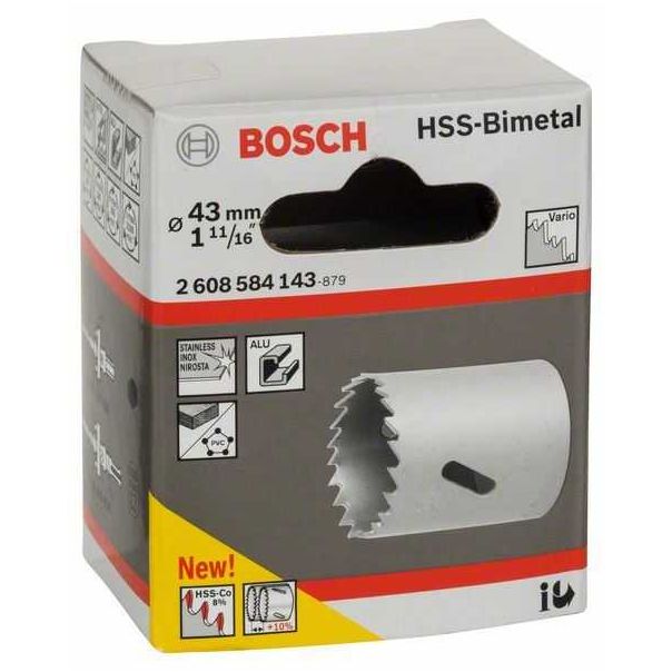BOSCH Testera za otvore HSS-bimetal za standardne adaptere 2608584143, 43 mm, 1 11/16"