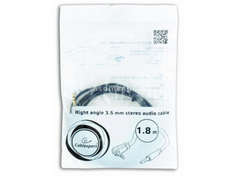 CCAP-444L-6 Gembird 3.5mm stereo plug to 3.5mm stereo plug audio kabl pod uglom pozlaceni kon. 1,8m