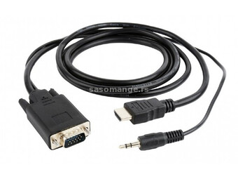 A-HDMI-VGA-03-10 Gembird HDMI to VGA and audio adapter cable, single port, 3m, black