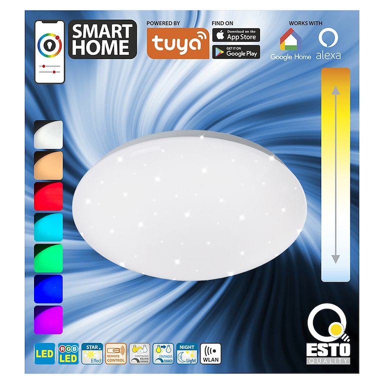 SMARTY DL D380 18W SMD-LED 1600lm, CCT 2700-6500K DIMMBAR RGB DALJINSKI UPRAVLJAČ