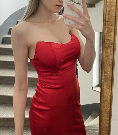 Crvena duga korset haljina