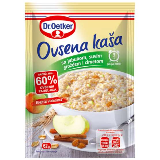 Ovsena kaša DR OETKER jabuka,suvo grož. i cimet 62g