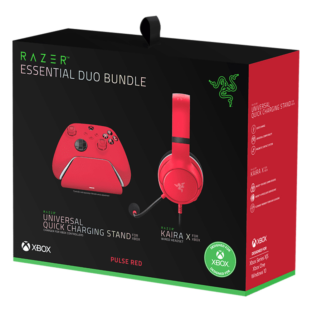 Essential Duo Bundle for Xbox Kaira X and Charging Stand for Xbox Controller - Pulse Red