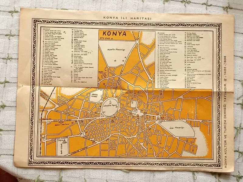 Mapa Grada Konya - Turska -