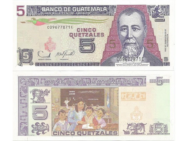Guatemala 5 quetzales 2006. UNC