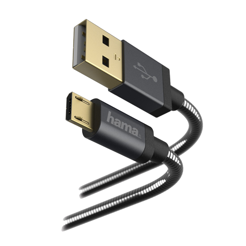 HAMA Micro USB kabl, 1.5m (Sivi) - 00173625