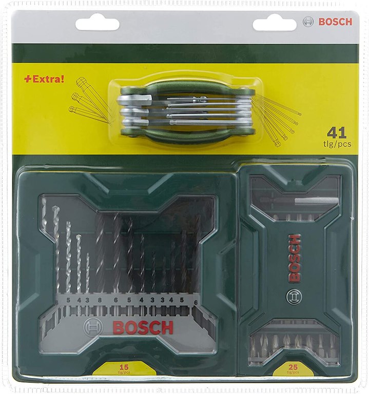 Bosch 41-delni set bitova i burgija 15-delni burgija + 25-delni set bitova + ručka sa inbus ključevimaID EK000448323