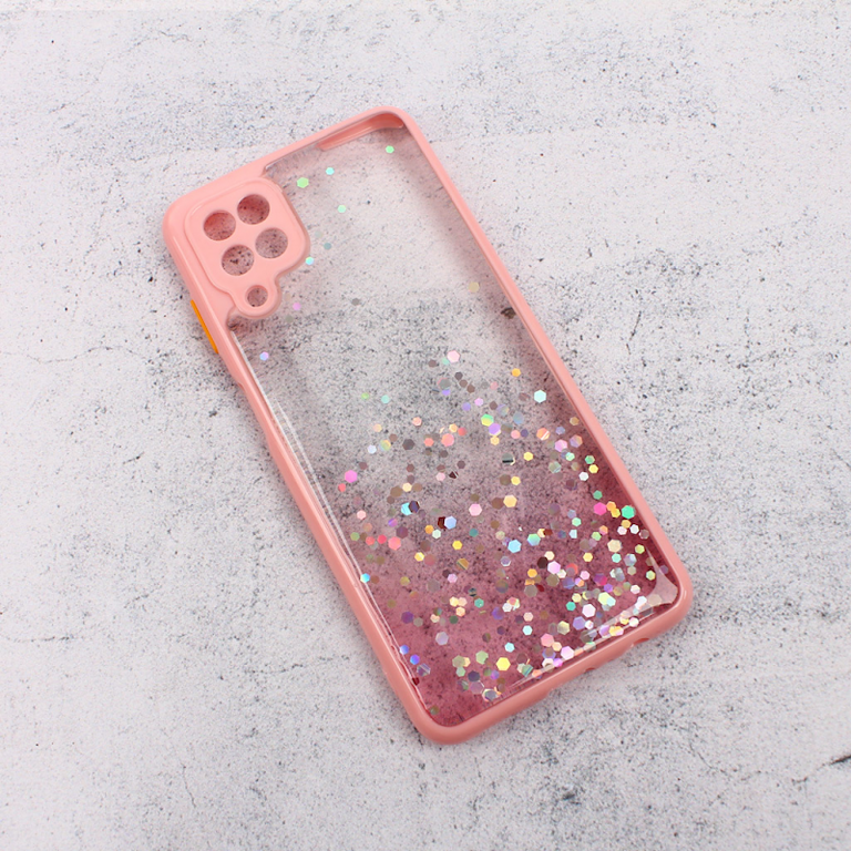 Maska(Futrola) Frame Glitter za Samsung A125F Galaxy A12 roze