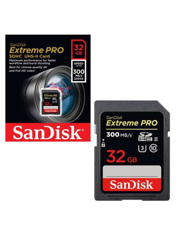 SanDisk Extreme Pro SDHC 32GB - 300MB/s UHS-II