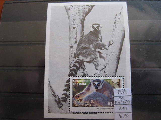 Blok MNH, Antigua and Barbuda, Fauna, 1994.