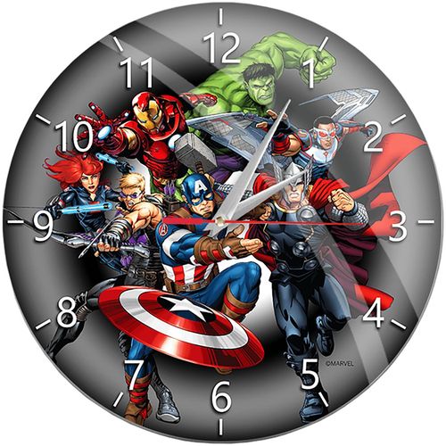 Marvel Wall Clock Glossy Avengers 003 - Wall Clock Glossy Avengers 003