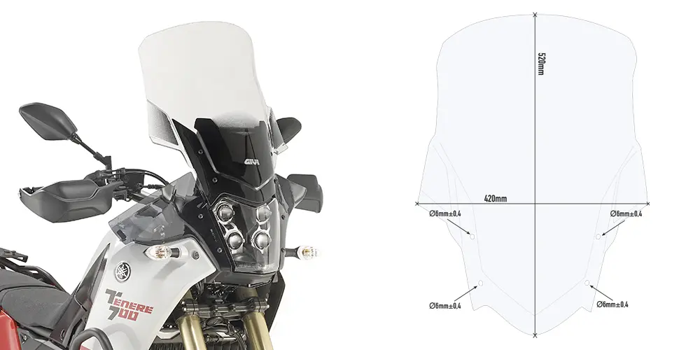 GIVI D2145ST vizir YAMAHA TENERE 700 2019-20