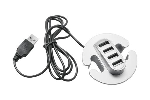 GTV HUB USB 4 slota srebrni, HB-USB-4X-80