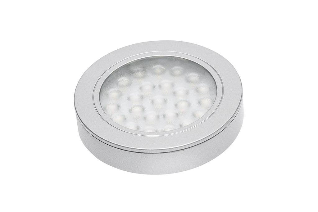 GTV Srebrna LED ugradna lampa Vasco, 12 V DC, 1,7 W, 24 SMD3528, neutralno bela, kabl od 200 cm, LD-VA24NE-53