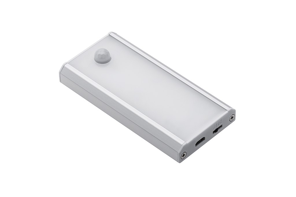 GTV Bežično LED kućište COMA sa USB( punjač na USB ulaz) s USB kablom, aluminijum, neutralno bela , LD-PIRUSB-53