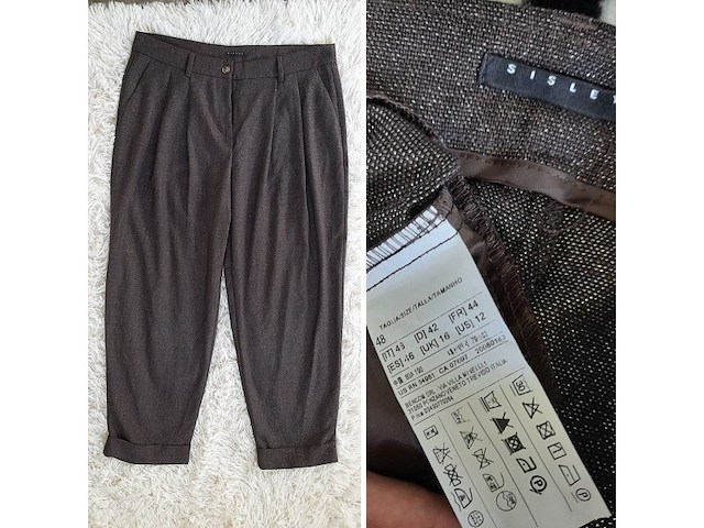 Sisley braon svetlucave pantalone XXL