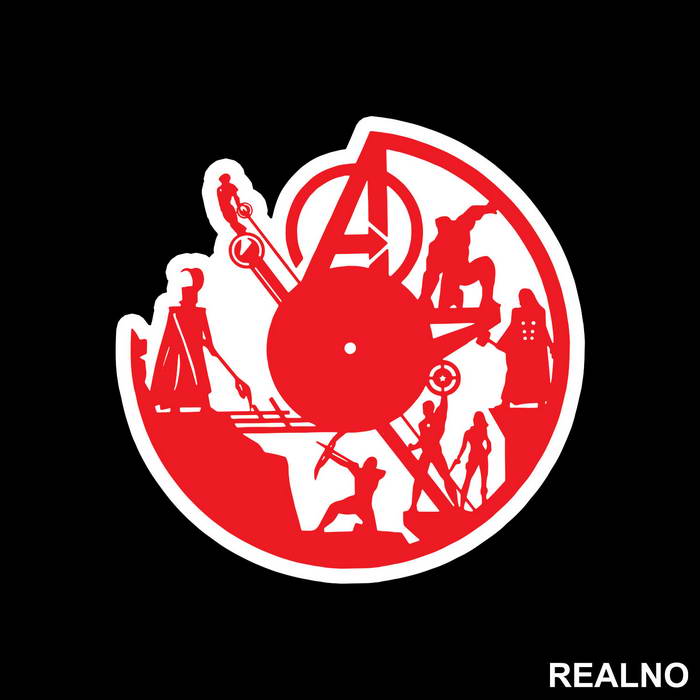 RED LOGO - AVENGERS - NALEPNICA