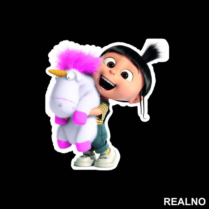 AGNES WITH HER UNICORN - IT'S SO FLUFFY, I'M GONNA DIE - MINIONS - NALEPNICA