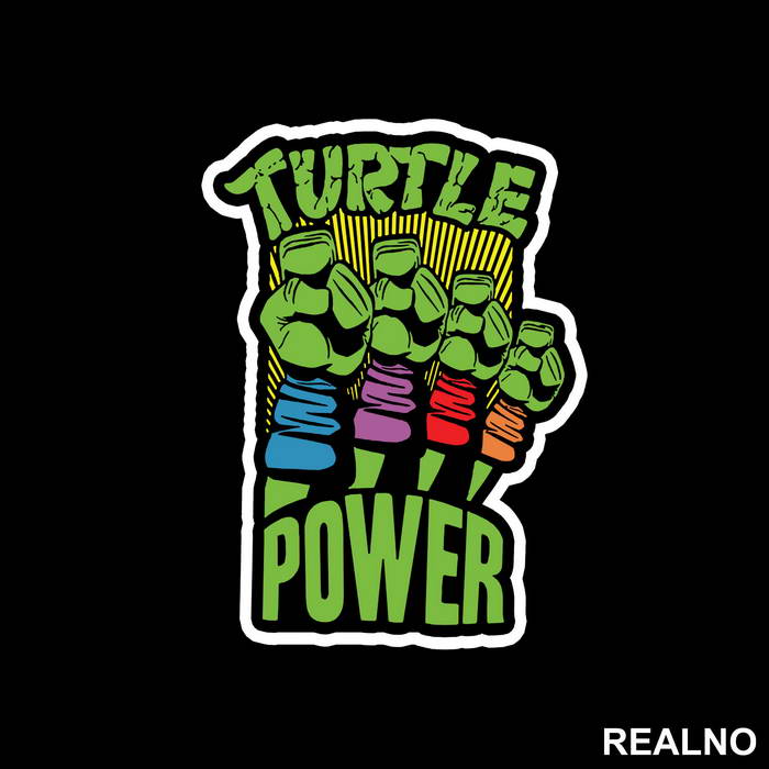 TURTLE POWER - HANDS IN THE AIR - NINDŽA KORNJAČE - NALEPNICA