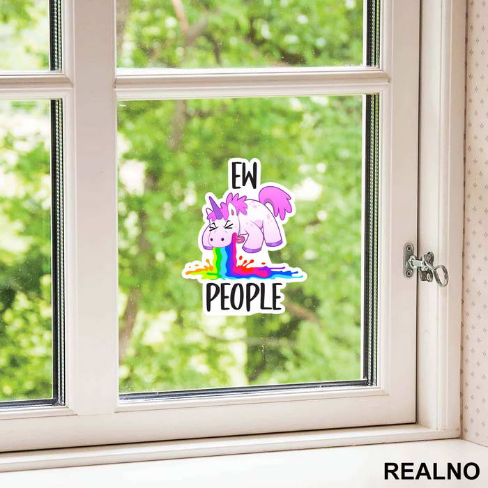 EW PEOPLE PUKE - UNICORN - JEDNOROG - NALEPNICA