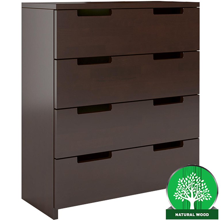 Skandica komoda 4 fioke 83x40x100 drvo bukve/wenge