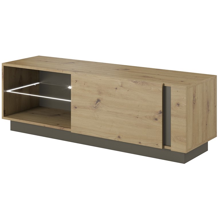 Arco TV komoda 1 vrata + 1 polica 138,1x45,5x40 artisan hrast / siva