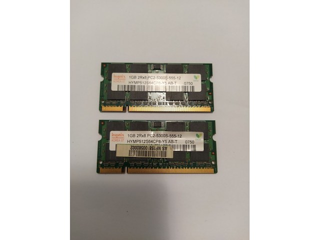 Memorija za laptop Hynix DDR2 2GB (2x1GB) 667MHz
