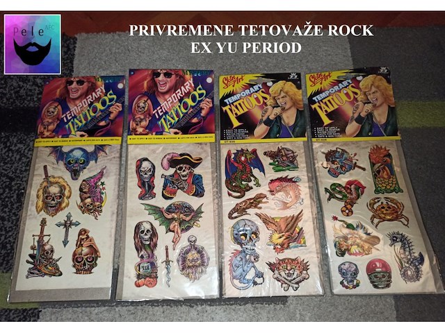 EX YU privremene tetovaze ROCK 1980` - TOP PONUDA