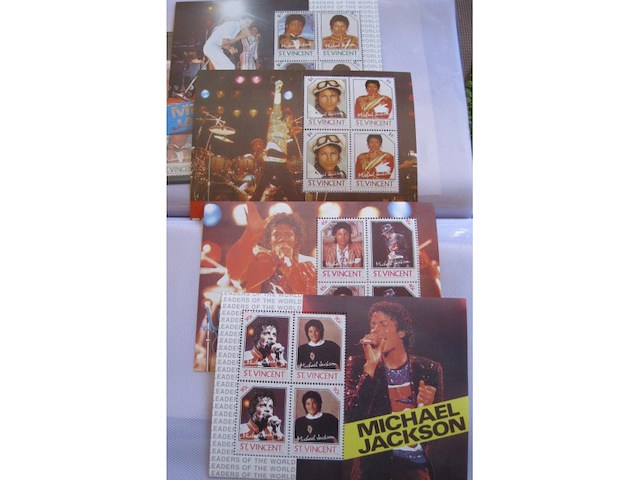 Blok MNH 4 različita, St. Vincent , Michael Jackson