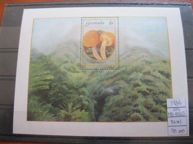 Blok MNH, Grenada 1986. pečurke mushrooms