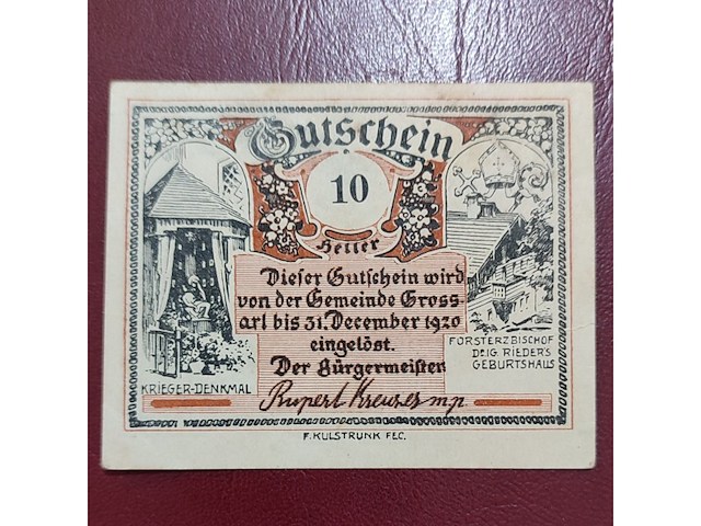 Grossarl 10 HELLER 1920