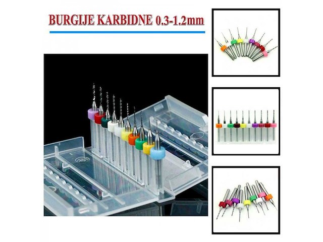 Burgije karbidne 0,3-1,2mm (10 kom.)