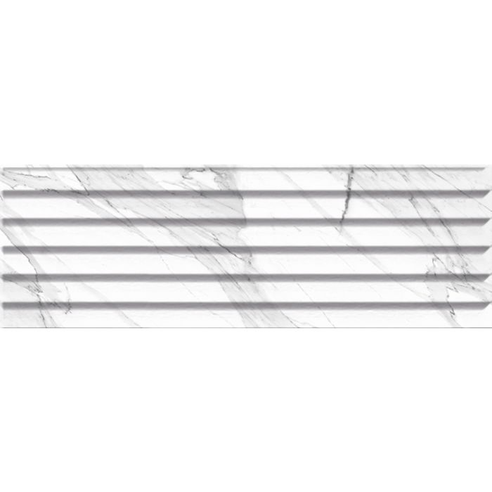 CARRARA Blanco Relieve Stripe 20x60