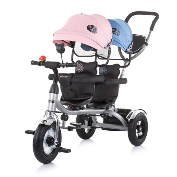 Tricikl za blizance Chipolino 2Play – blue-pink, 710658