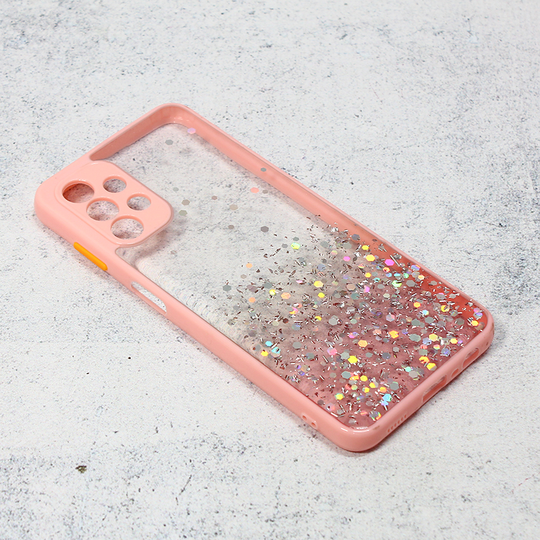 Maska(Futrola) Frame Glitter za Samsung A135F Galaxy A13 4G roze