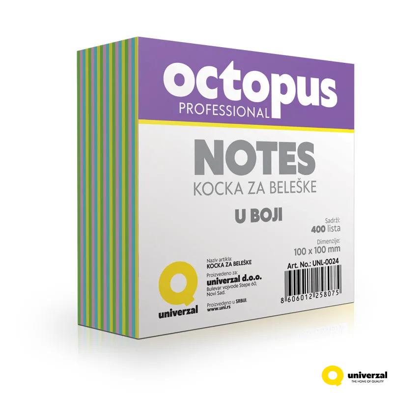 KOCKA PAPIRA 10X10 400 LISTA U BOJI OCTOPUS UNL-0024