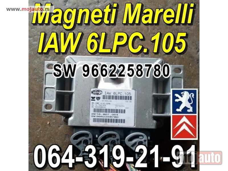 KOMPJUTER Magneti Marelli IAW 6LPC.105 Pežo Peugeot Citroen SW 9662258780