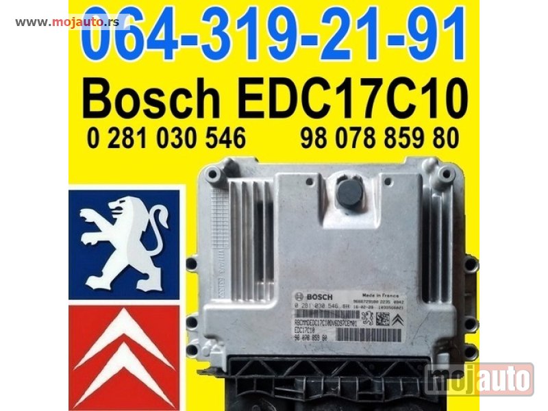 KOMPJUTER Bosch EDC17C10 Pežo 0 281 030 546 Peugeot Citroen 98 078 859 80