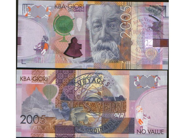 KBA-Giori test novčanica Jules Verne 2005 Specimen.UNC.